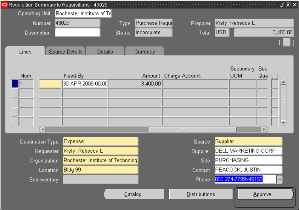 Preparing Requisitions In The Oracle Applications Office Of The Controller Rit